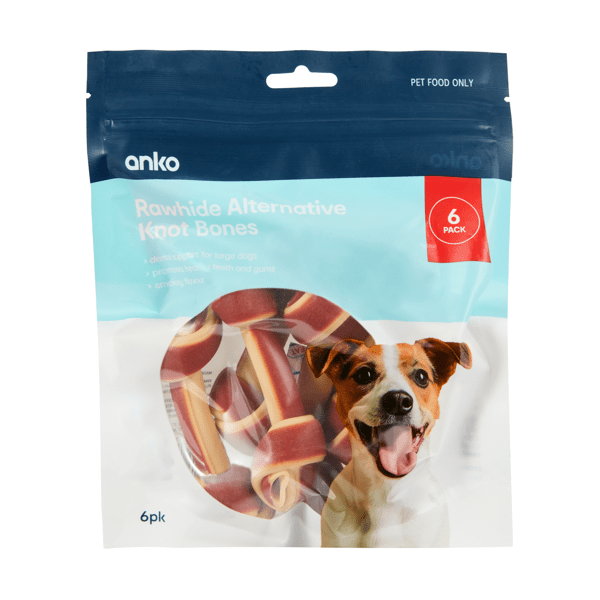 6 Pack Pet Treat Rawhide Alternative Knot Bones, Medium - Anko | Target ...