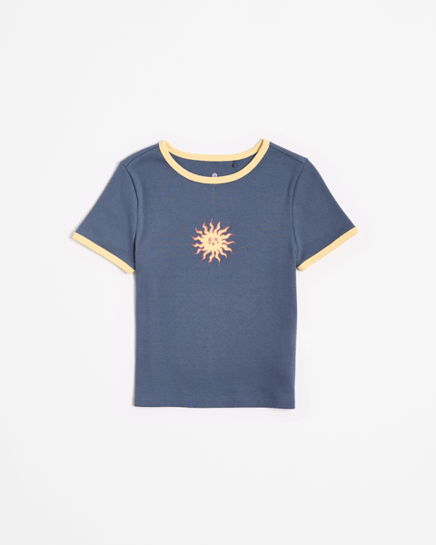 Australian Cotton Rib Ringer T-shirt - Navy Blue | Target Australia