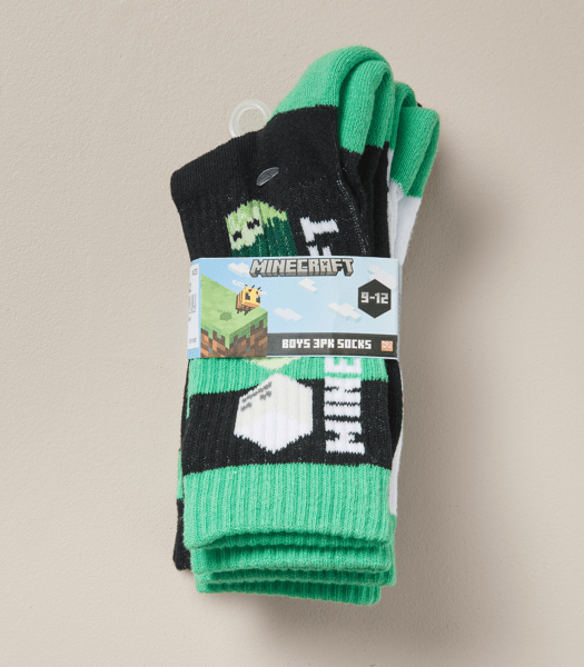 3 Pack Minecraft Socks | Target Australia