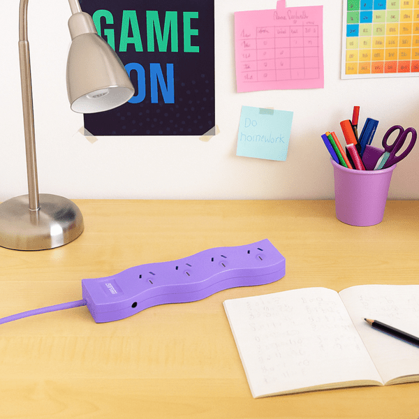 Arlec 4 Outlet Zig Zag Overload Protected Powerboard - Lilac | Target Australia