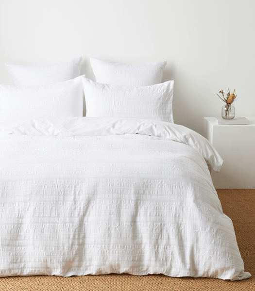 Quinn Texture Quilt Cover Set - White | Target Australia