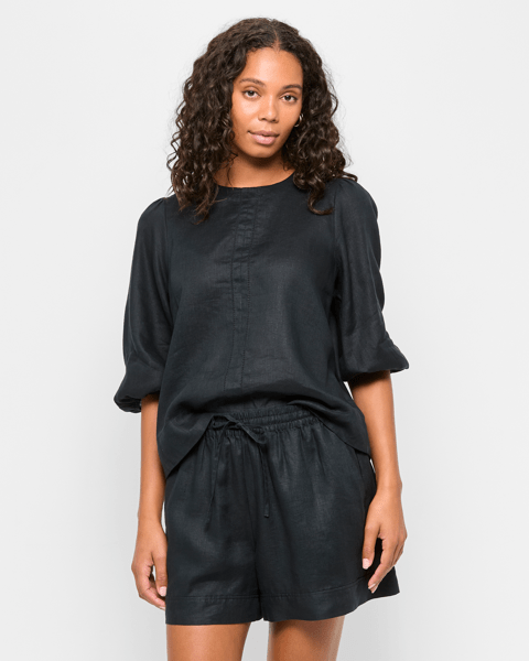 European Linen Shorts - Black | Target Australia
