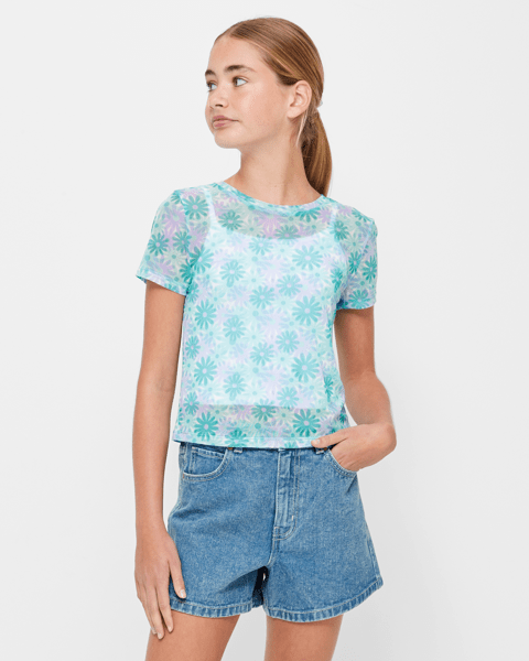 2 Piece Mesh T-shirt Set | Target Australia
