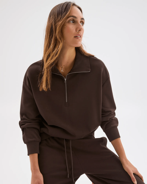 Active Movement 1/4 Zip Jumper - Cocoa | Target Australia