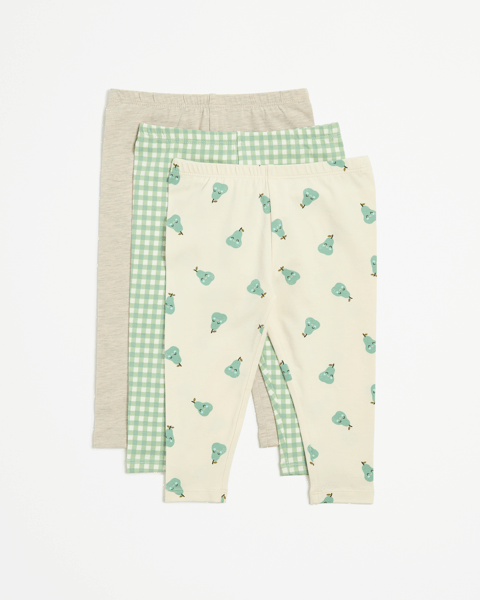 Baby Organic Cotton Leggings 3 Pack - Pears | Target Australia