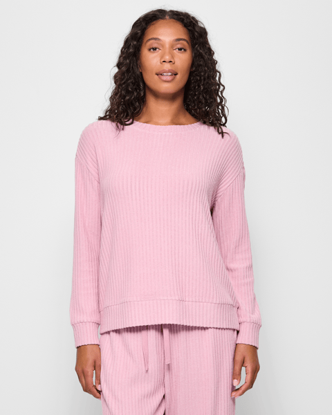 Cosy Rib Pyjama Sleep Top - Lilas Marle | Target Australia