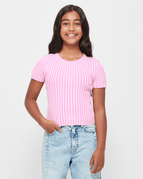 Short Sleeve Knit T-shirt - Pink | Target Australia