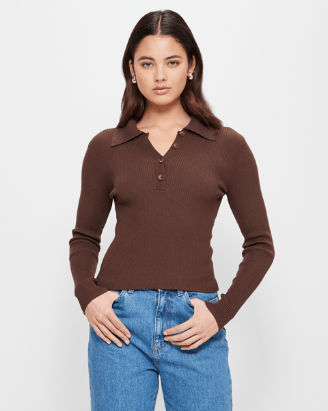 Long Sleeve Knit Polo Top - Lily Loves | Target Australia