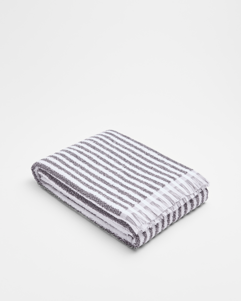 Australian Cotton Marle Striped Bath Towel - Hugo - Charcoal | Target ...