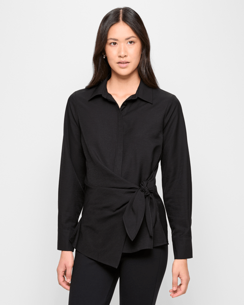 Long Sleeve Tie Front Shirt - Preview | Target Australia