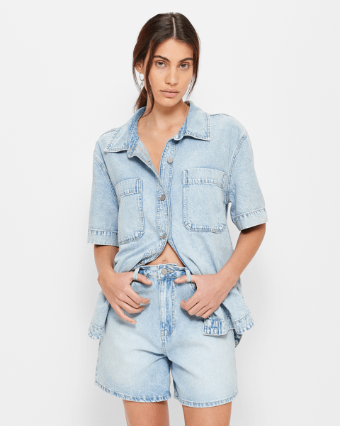 Super High Rise A-Line Denim Shorts | Target Australia