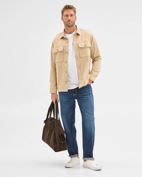 Long Sleeve Overshirt - Fawn | Target Australia