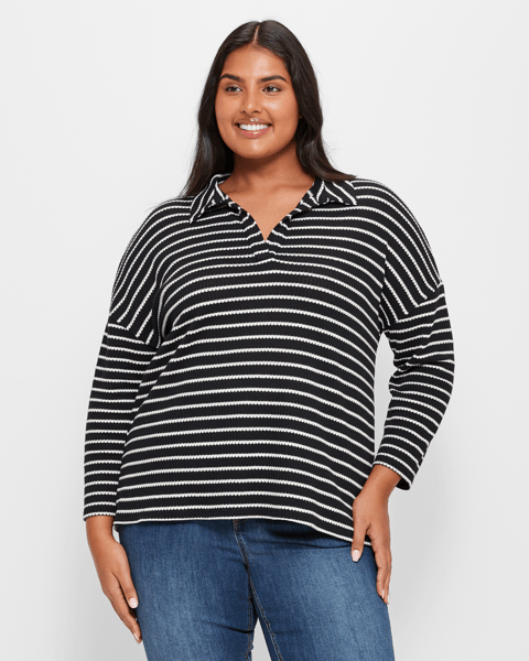 Plus Size Drop Shoulder Polo Top | Target Australia