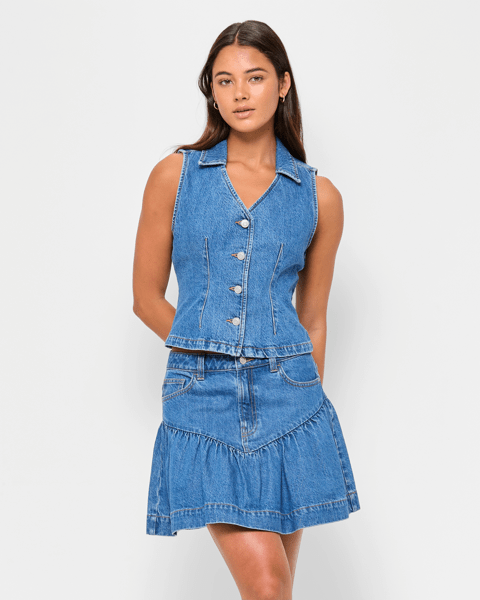 Denim Ruffle Mini Skirt - Lily Loves | Target Australia