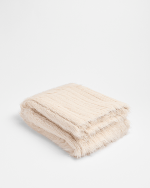 Mabel Faux Fur Throw - Natural | Target Australia