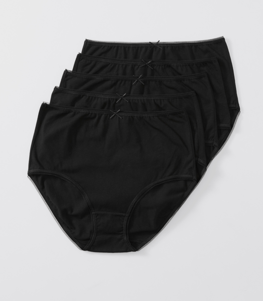 5 Pack Cotton/Elastane Full Briefs - Black | Target Australia