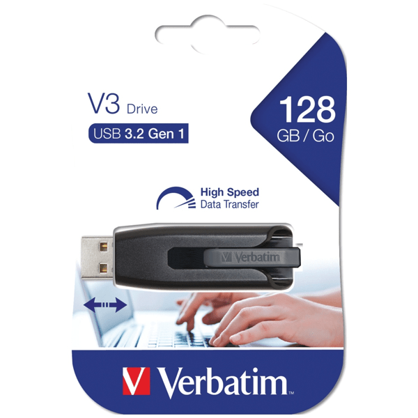 Verbatim V3 USB Drive, Black - 128GB | Target Australia