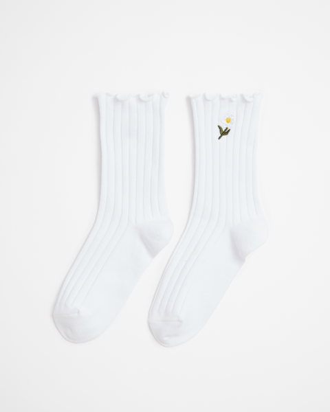 Frill Embroidered Crew Cut Socks - AC-Lab | Target Australia