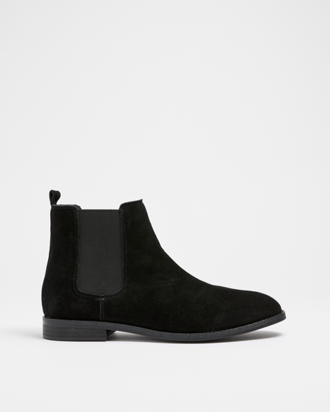 Mens Leather Chelsea Boot - James - Black Suede | Target Australia