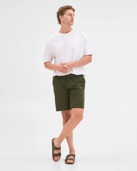 Australian Cotton Regular Stretch Chino Shorts - Dark Green | Target ...