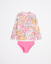 Print Swim Rashie 2 Piece Set - Pink Floral | Target Australia