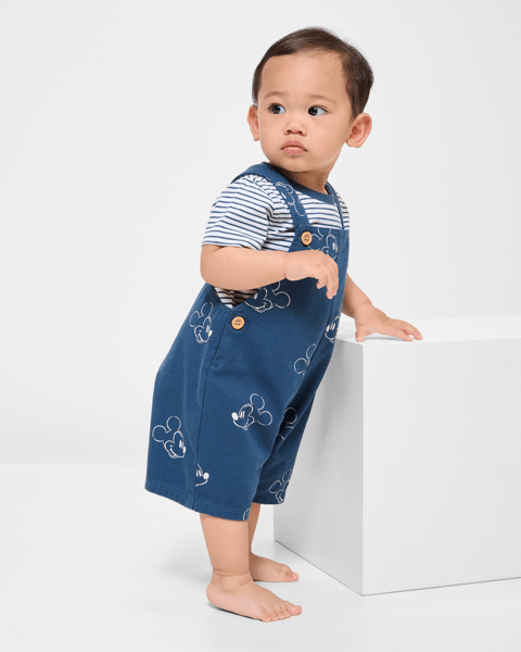 Baby Disney Mickey Mouse Shortall & T-Shirt Set - 2 Piece | Target ...