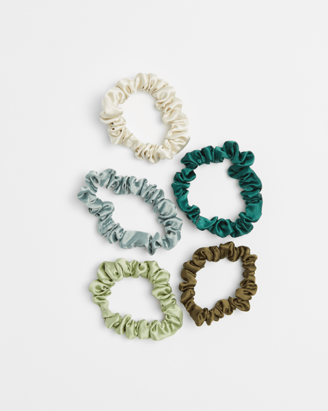 5 Pack Satin Scrunchies | Target Australia
