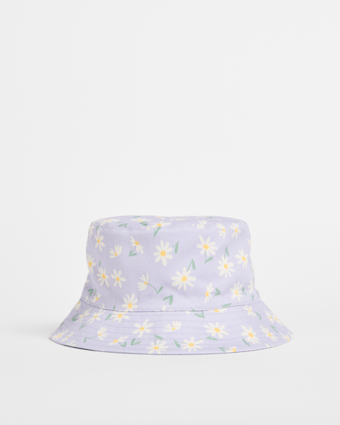 Kids Reversible Bucket Hat - Lilac Ditsy Daisy | Target Australia