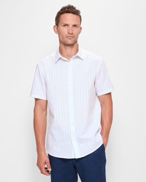 Linen Blend Dobby Resort Shirt - Preview | Target Australia