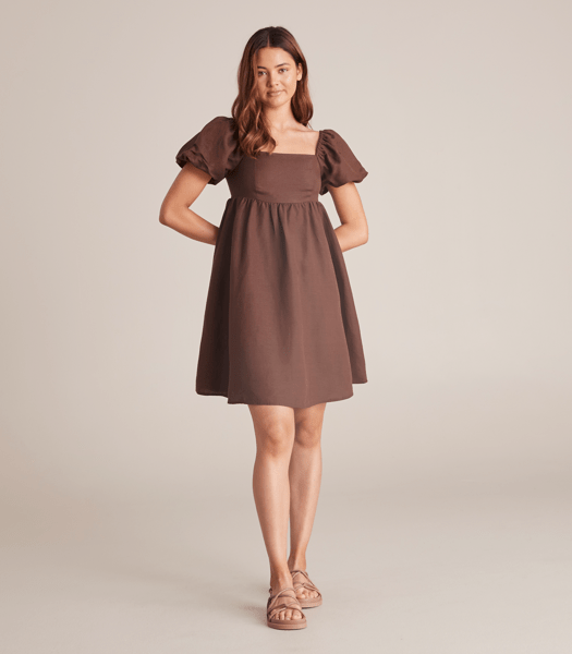 Lily Loves Linen Blend Puff Sleeve Mini Dress | Target Australia