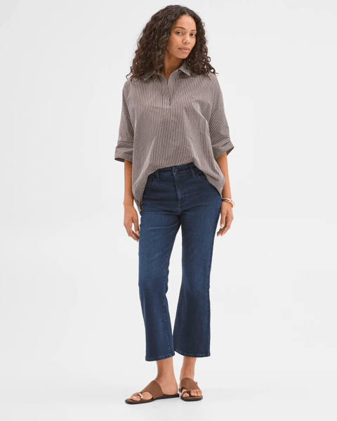 Mid Rise Crop Length Kick Flare Denim Jeans | Target Australia