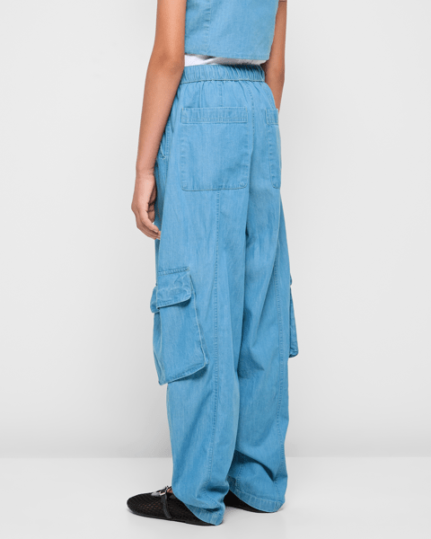 Chambray Woven Cargo Pants | Target Australia