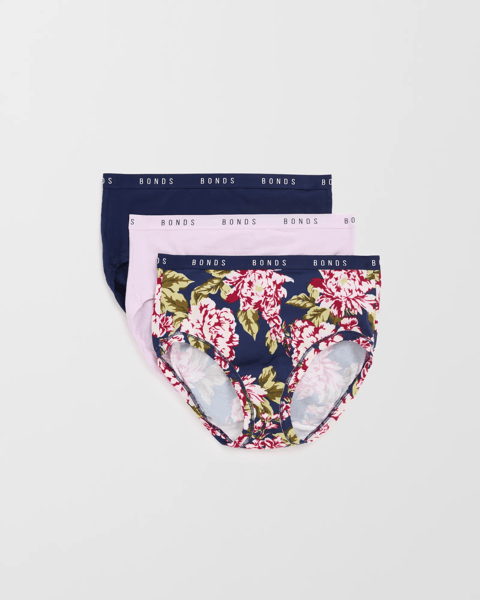 Bonds Cottontails 3 Pack Full Briefs - Vintage Bloom/Frosted Mauve ...