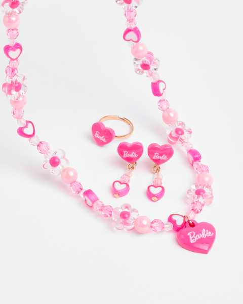 Kids Licensed Barbie Necklace, Earring and Ring Set | Target Australia