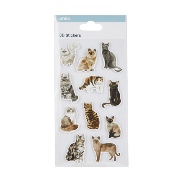 3D Stickers Sheet, Cats - Anko | Target Australia