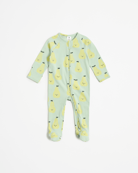 Baby Organic Cotton Print Zip Coverall - Pears Harbor | Target Australia