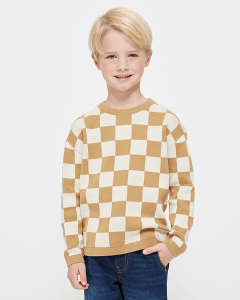 Checkered Knit Jumper | Target Australia