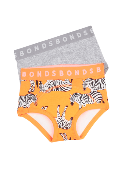 Bonds Whoopsies Toilet Training Underwear - 2 Pack - Grey Orange Zebra ...