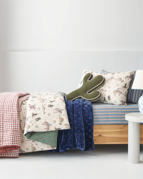 Australian Cotton Ryder Cowboy Kids Quilt Cover Set | Target Australia