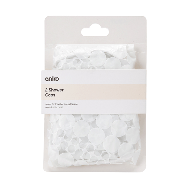 2 Pack White Shower Caps | Target Australia