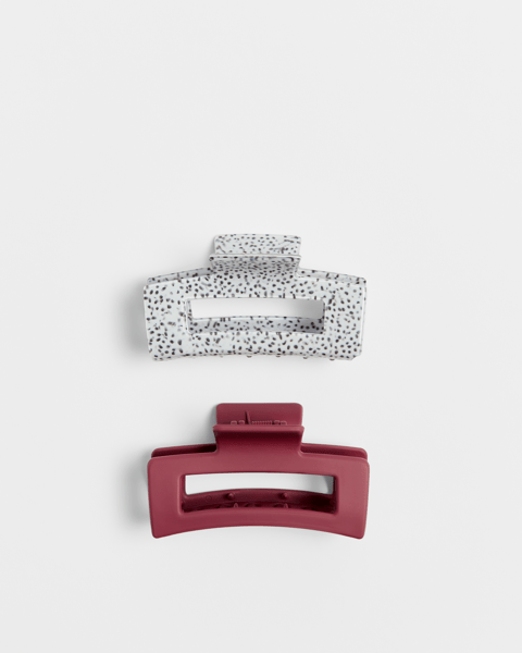 2 Pack Large Rectangle Clips - Burgundy Snake | Target Australia
