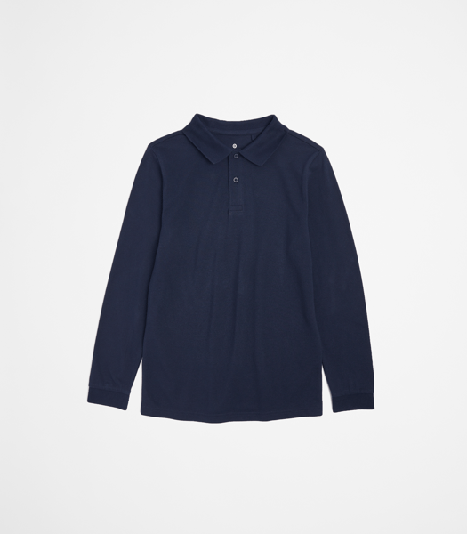 School Polo Long Sleeve Top - Navy Blue | Target Australia