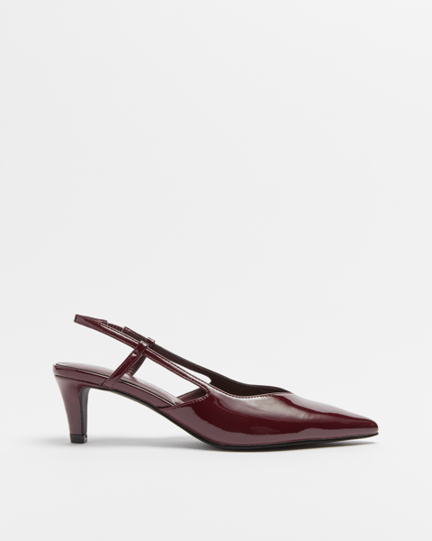 Womens Low Point Kitten Heel - Sasha - Burgundy Patent | Target Australia