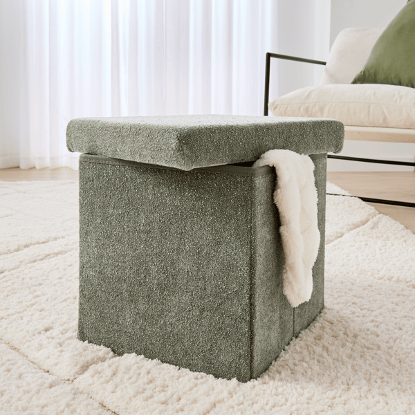 Square Storage Ottoman, Green - Anko | Target Australia