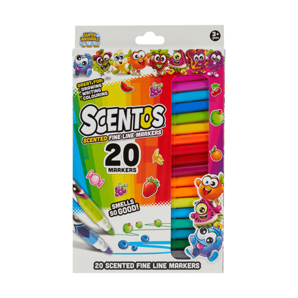 20 Pack Scentos Scented Fine Line Markers | Target Australia
