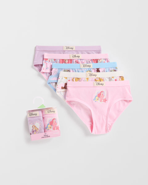 Disney Princesses Australian Cotton Younger Girls Briefs 5 Pack ...