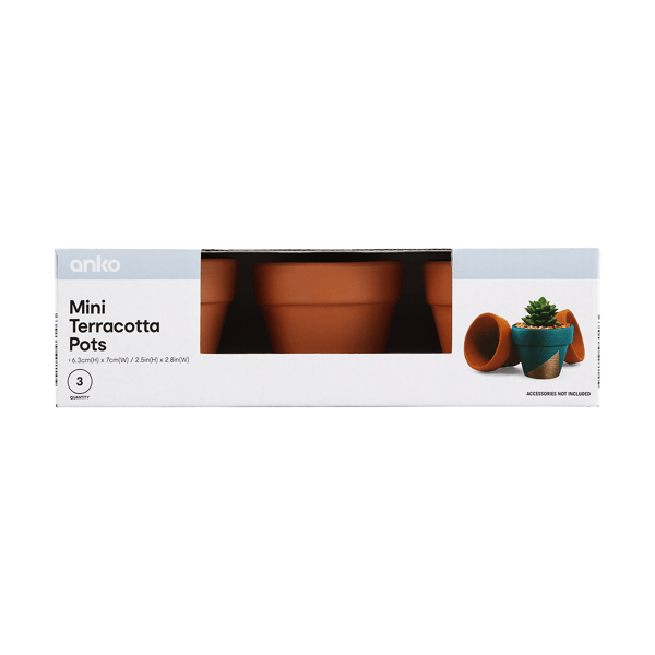 Mini Terracotta Pots, 3 Pack - Anko | Target Australia