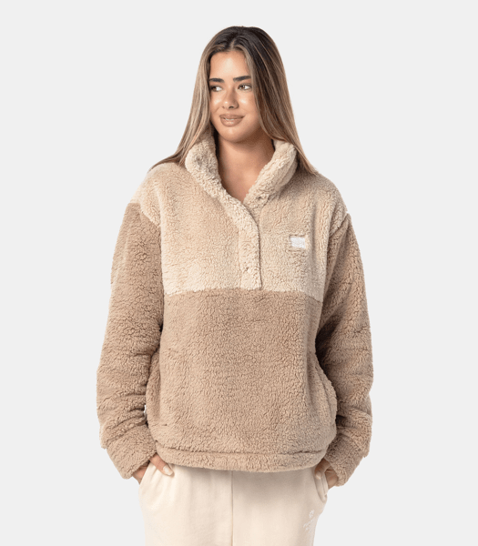 Piping Hot Teddy Fleece Popover Jacket - Light Brown | Target Australia