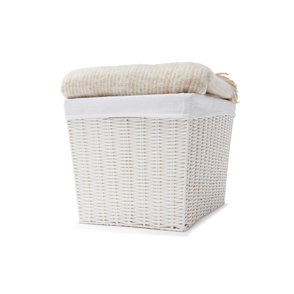 Rattan Look Basket with Liner, Large, White - Anko | Target Australia