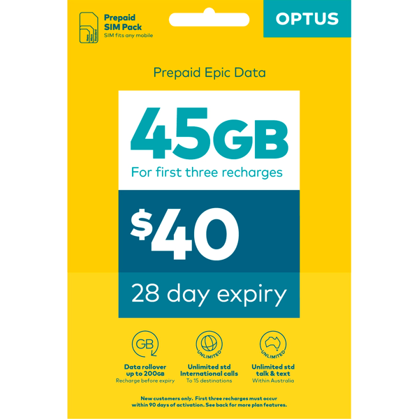 Optus $40 Sim Starter Kit | Target Australia